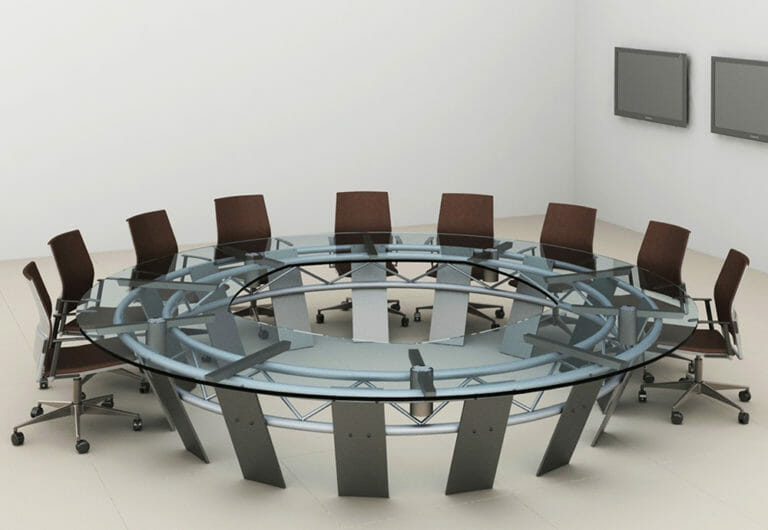 Radian Large Round Conference Table - Stoneline Designs