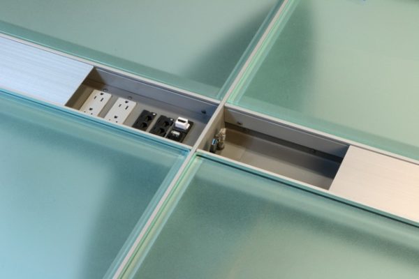 Wiring trough/ Double plates, Frosted Glass - Stoneline Designs