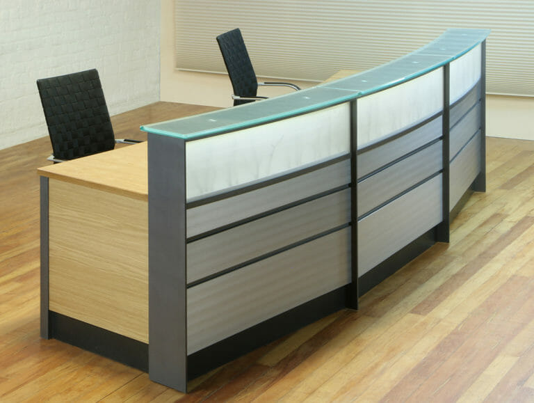 Tangent Wrap-Around Reception Desk - Stoneline Designs