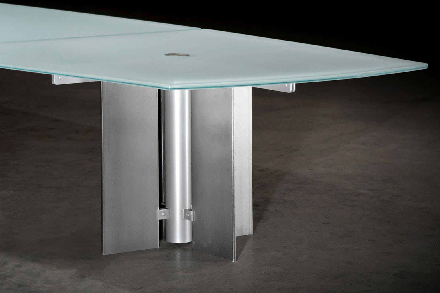 Radian Custom Glass Top Conference Table - Stoneline Designs